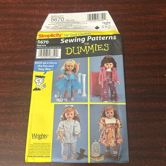 Simplicity | Office | Vintage Doll Clothes Sewing Pattern For Dummies ...